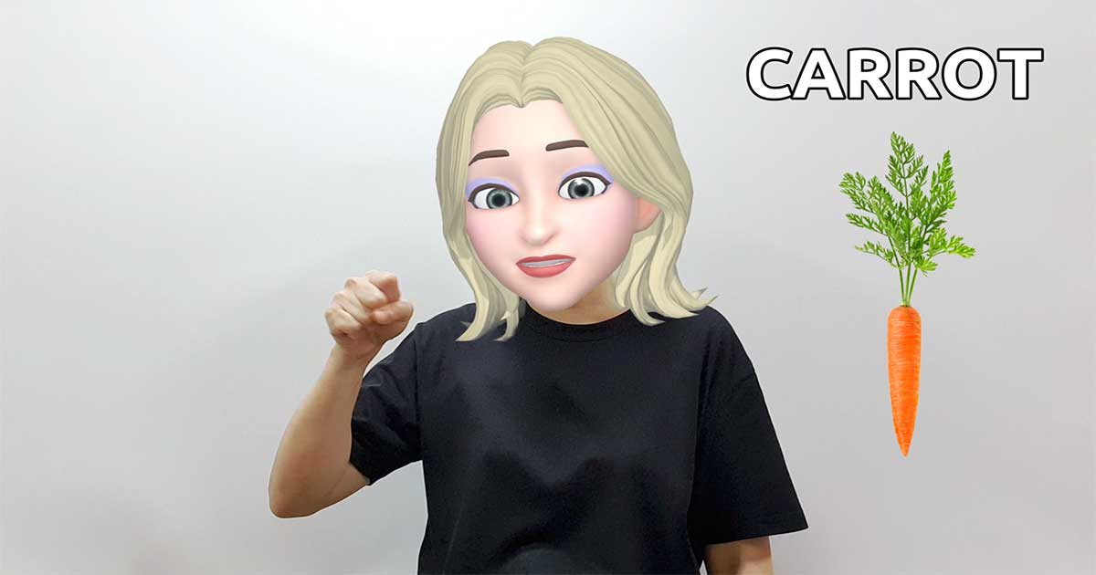 What is the American Sign Language ASL sign for carrot?