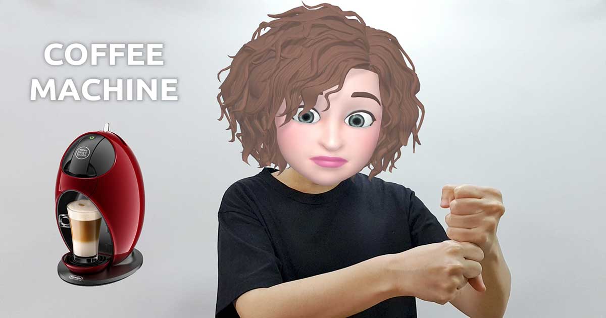 What is the American Sign Language ASL sign for coffee machine?