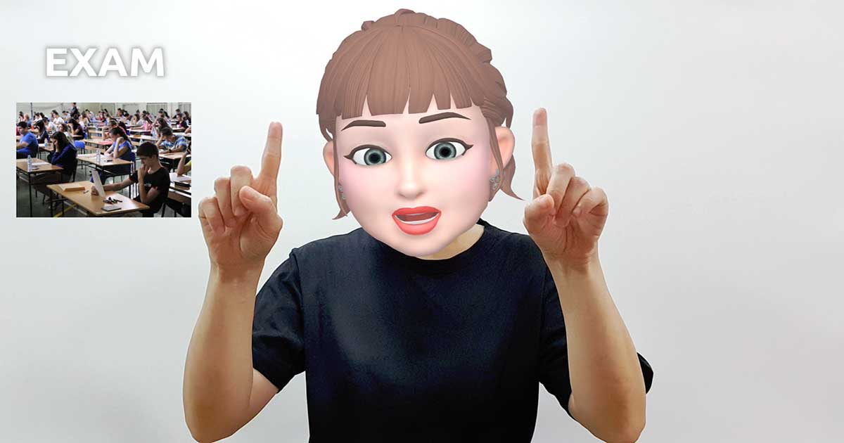 What is the American Sign Language ASL sign for exam?