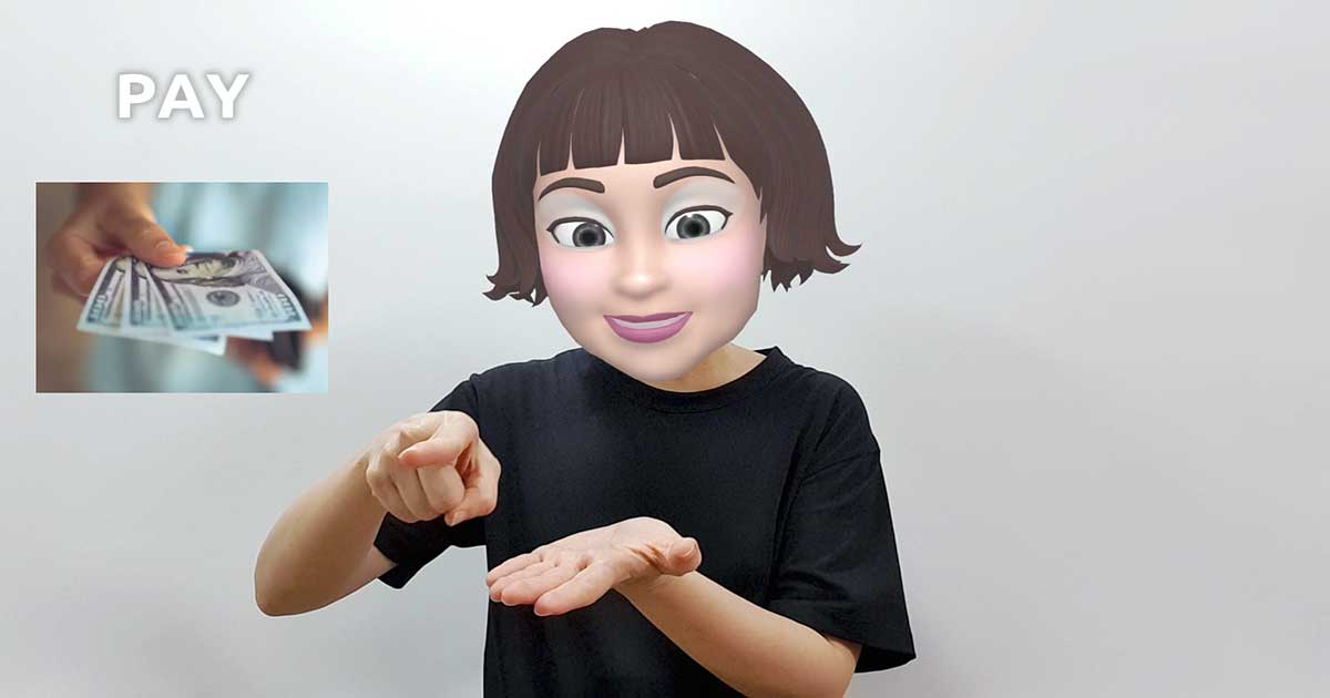 What is the American Sign Language ASL sign for pay?