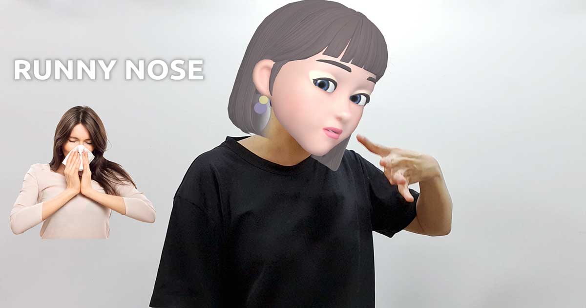 What is the American Sign Language ASL sign for runny nose?