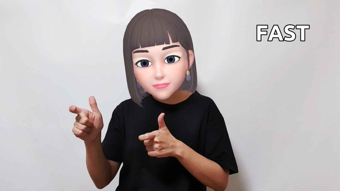 What is the American Sign Language ASL sign for fast and slow?