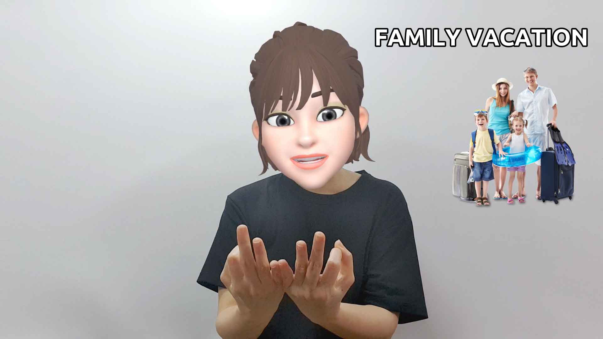 What is the American Sign Language ASL sign for family vacation?