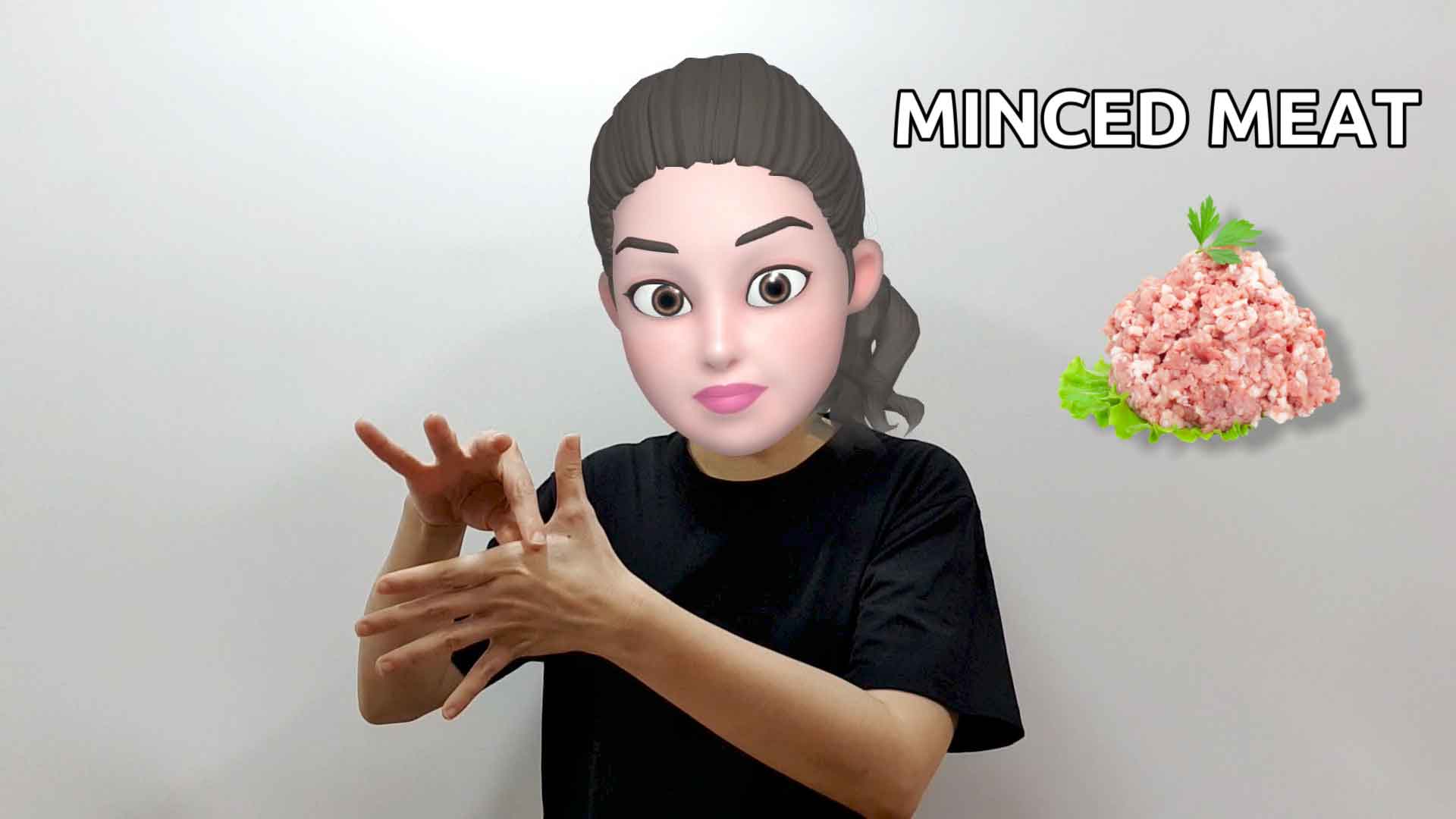 What is the American Sign Language ASL sign for minced meat?