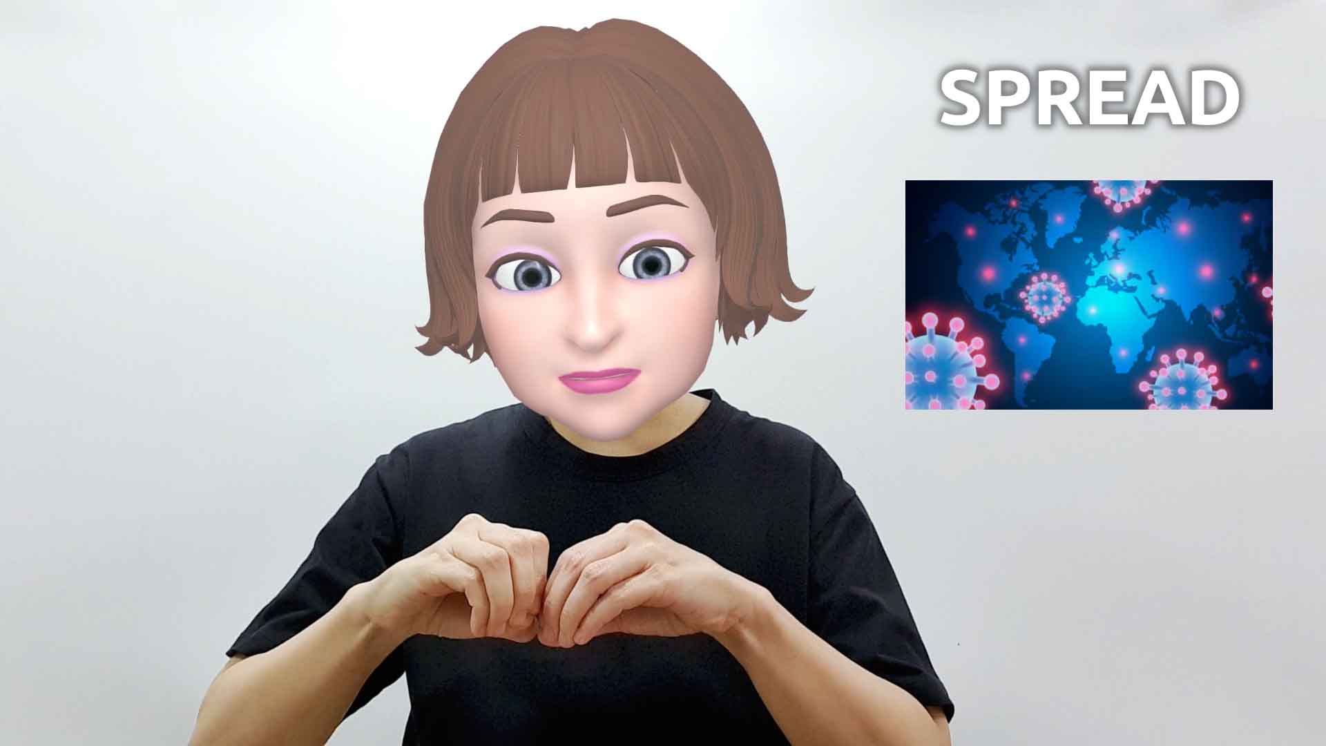 What is the American Sign Language ASL sign for spread?